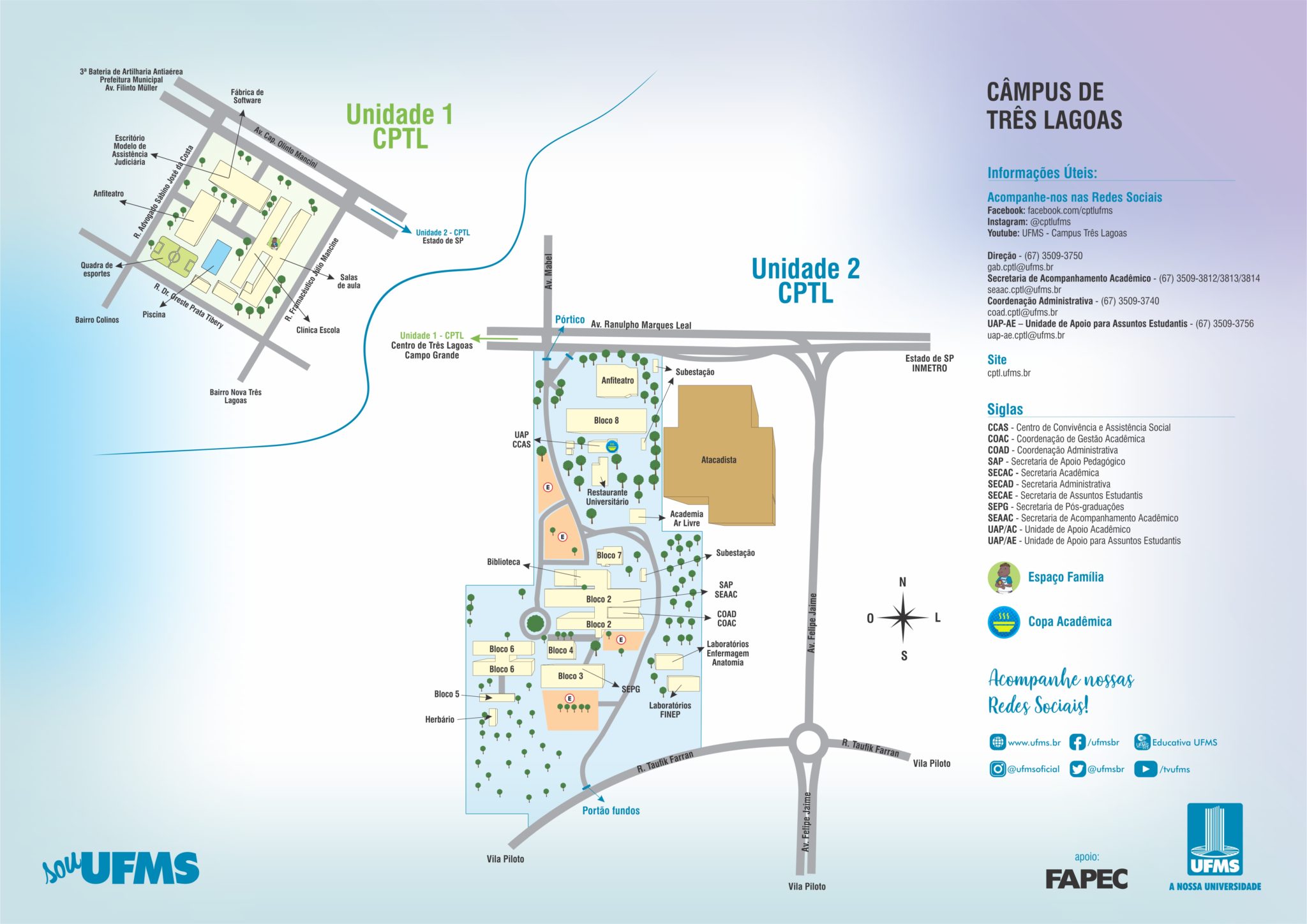 Mapas dos Câmpus - UFMS