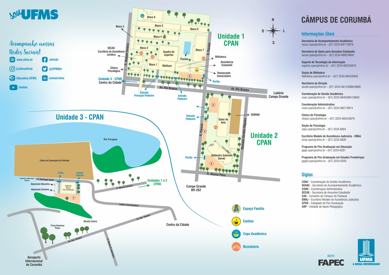 Mapas dos Câmpus - UFMS