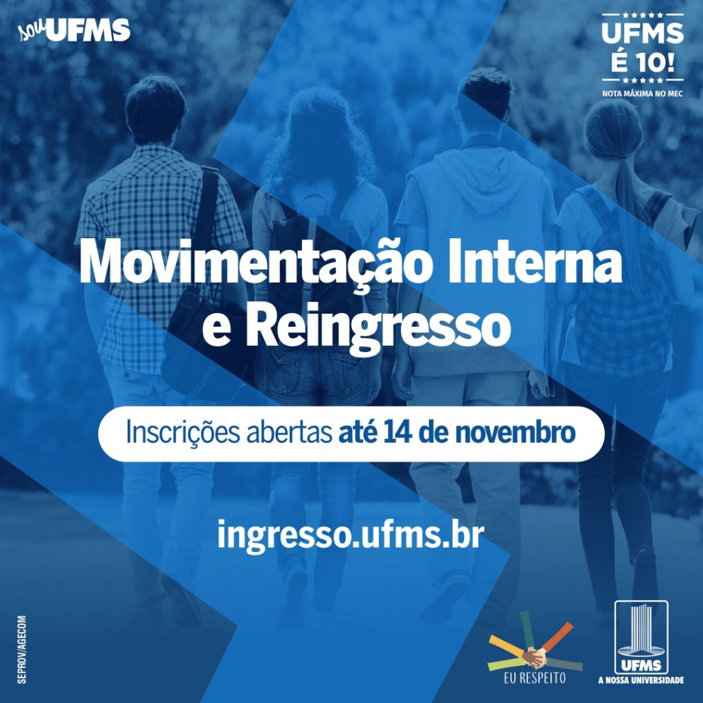 Inscrições abertas para reingresso e movimentação interna - UFMS